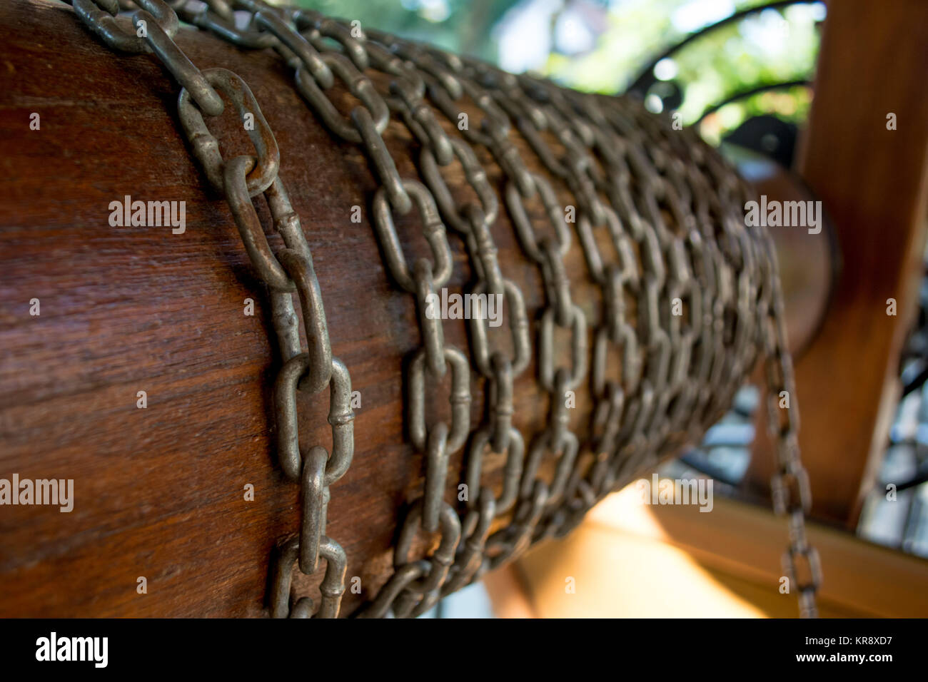 Chains on water well Stock Photo - Alamy