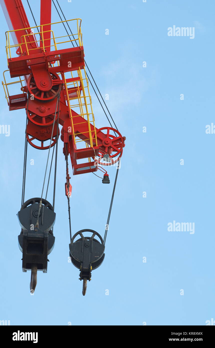 Heavy Crane Pulleys Stock Photo - Alamy