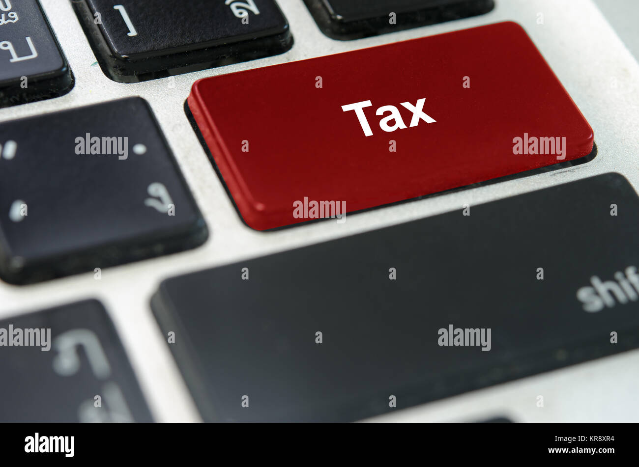 keyboard button tax Stock Photo - Alamy