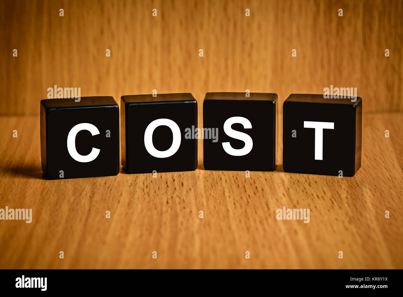 accounting cost word on black block Stock Photo - Alamy