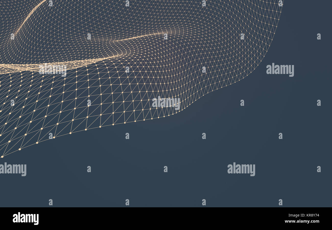 Abstract polygonal space low poly dark background, 3d rendering Stock ...