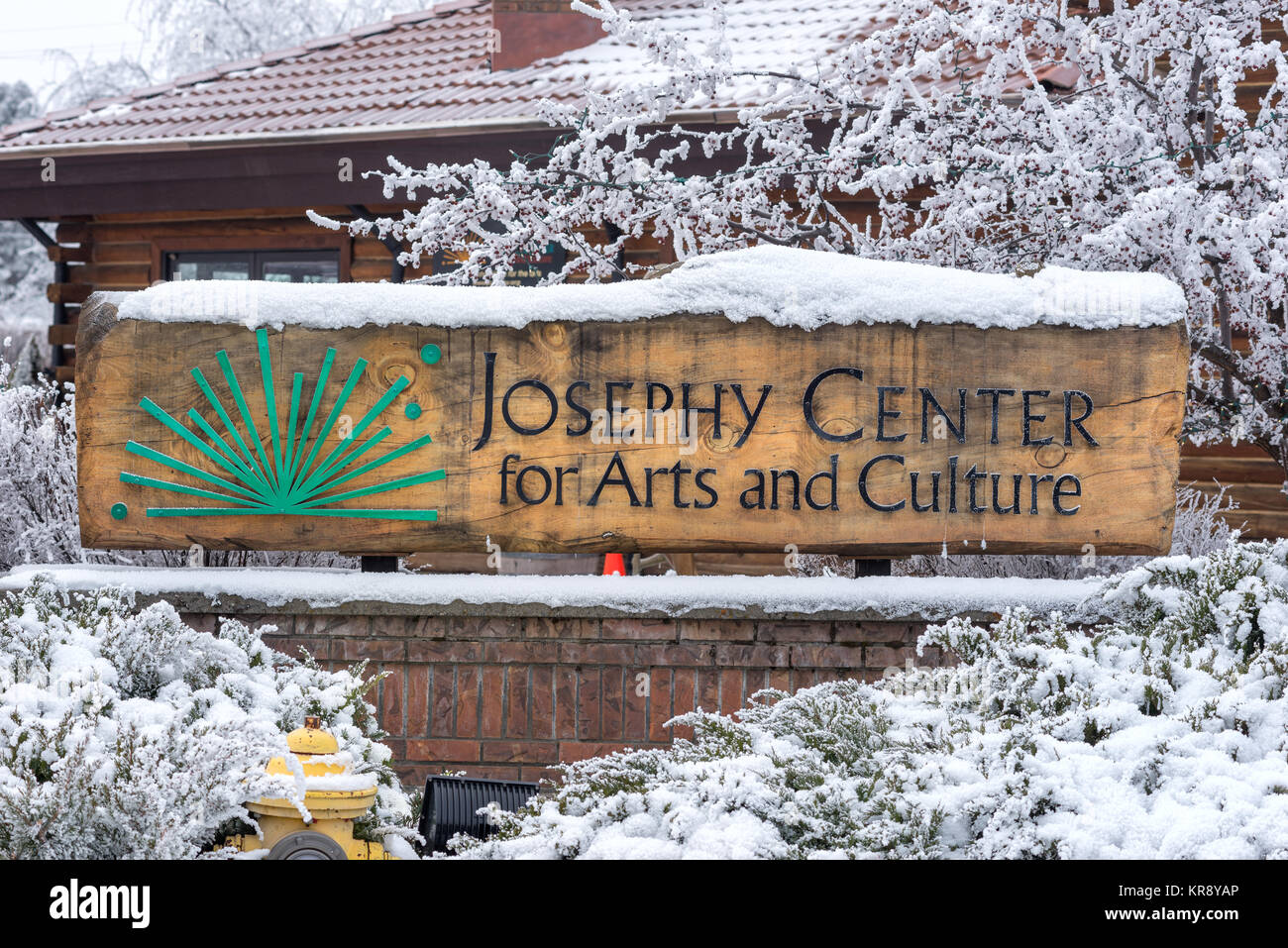 The Josephy Center For Arts & Culture on a winter day in Joseph, Oregon ...