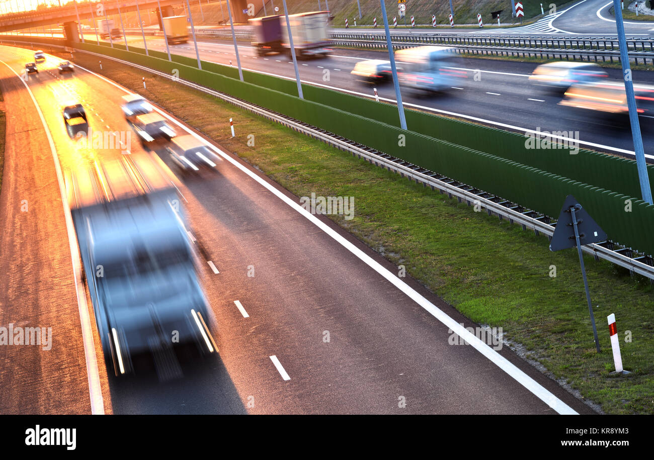 Four lane controlled-access highway in Poland Stock Photo - Alamy