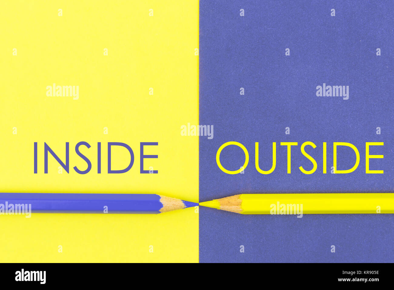 Inside versus Outside contrast concept Stock Photo - Alamy