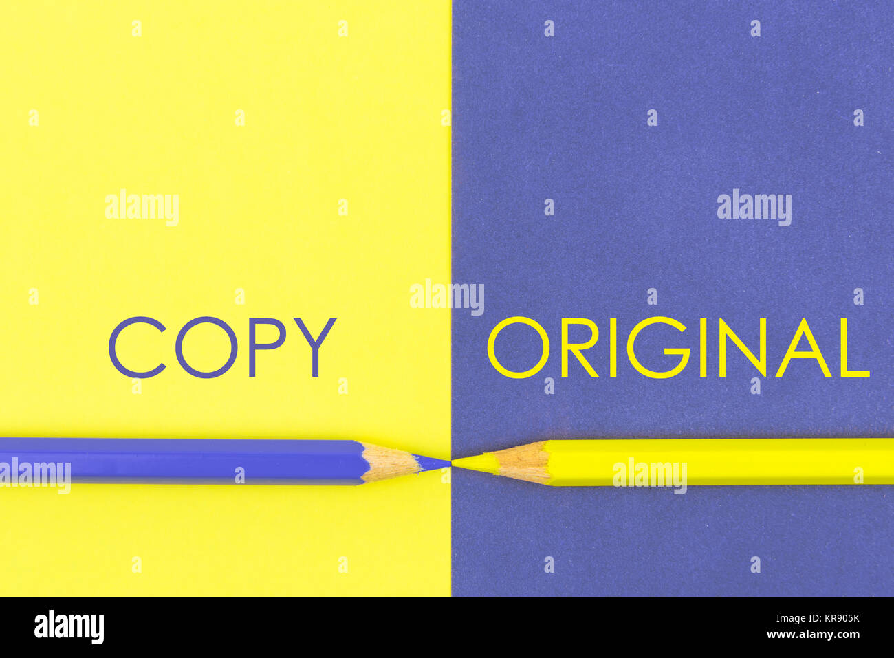 Copy versus Original contrast concept Stock Photo - Alamy