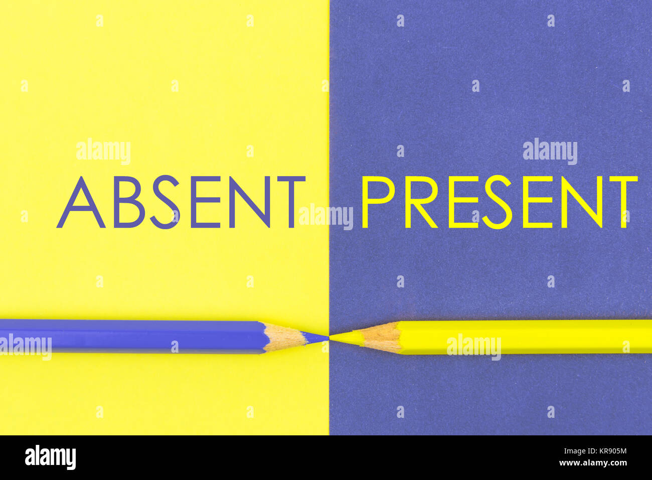 Absent versus Present contrast concept Stock Photo - Alamy
