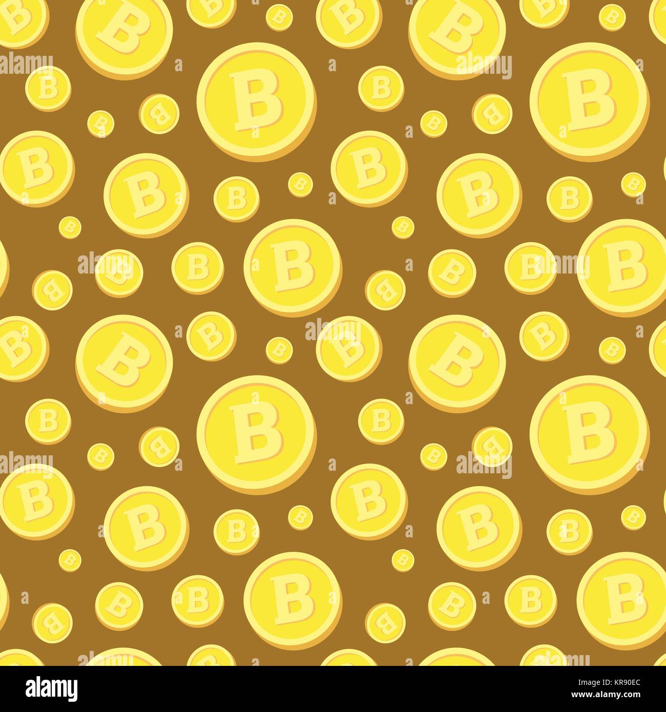 Seamless Pattern With Golden Bitcoins On Brown Background Crypto Currency Mining Concept Stock ...