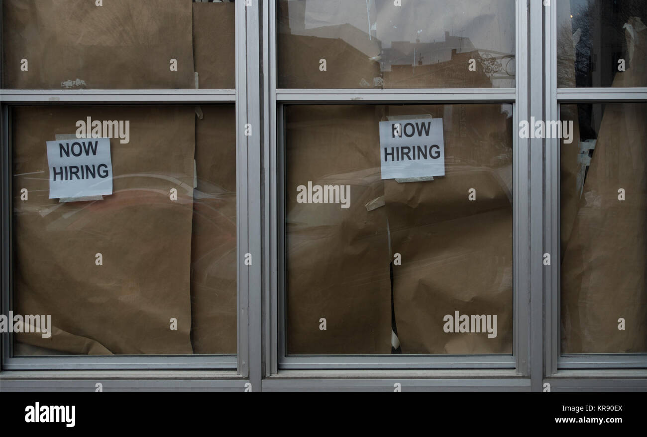 Now Hiring Sign In Window