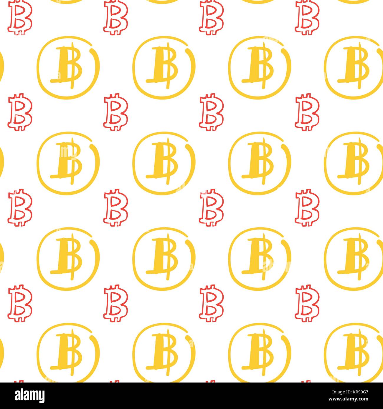 Simple Seamless Pattern Bitcoins Signs On White Background Crypto ...