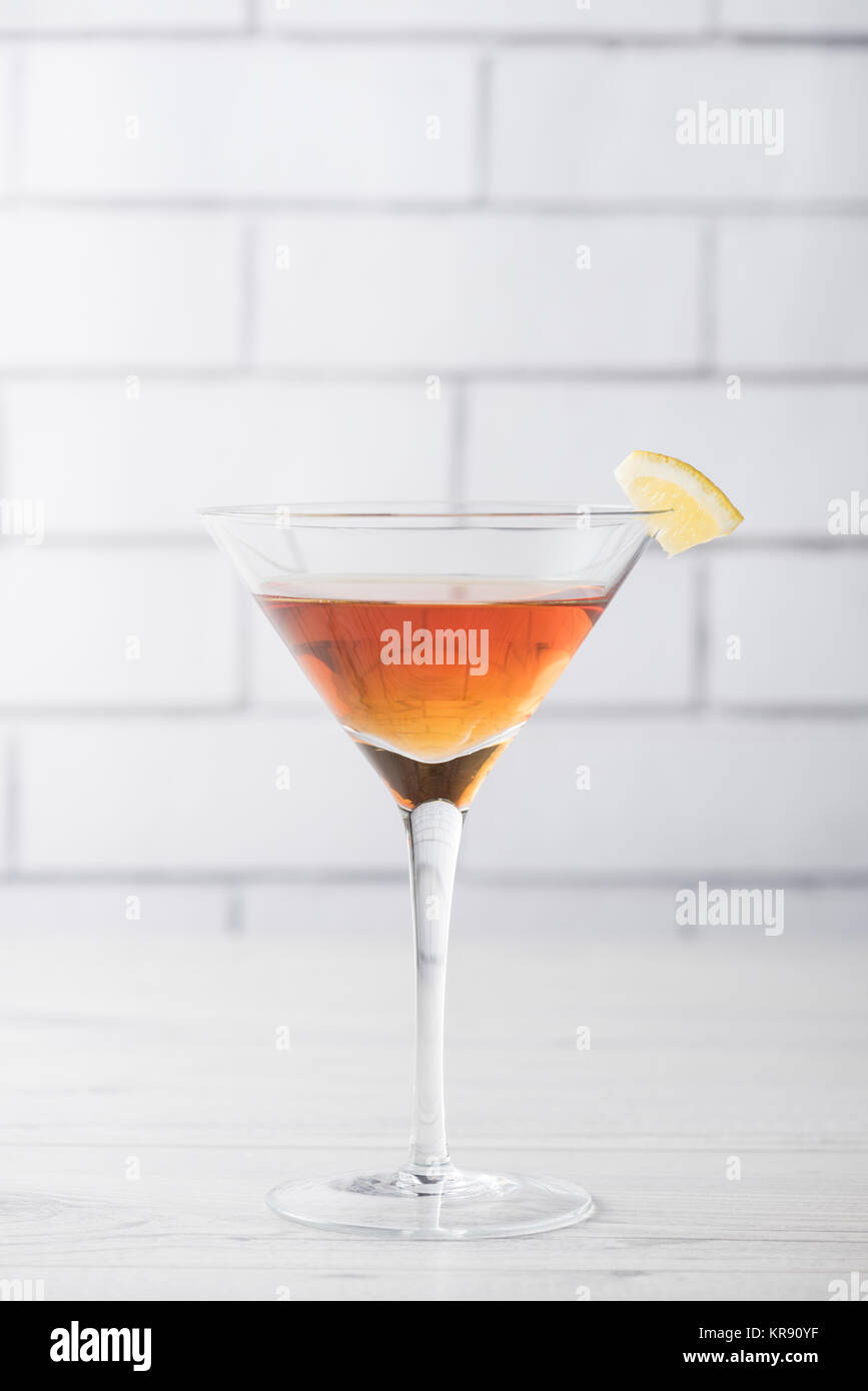 Fresh home made Manhattan cocktails with garnish Stock Photo - Alamy