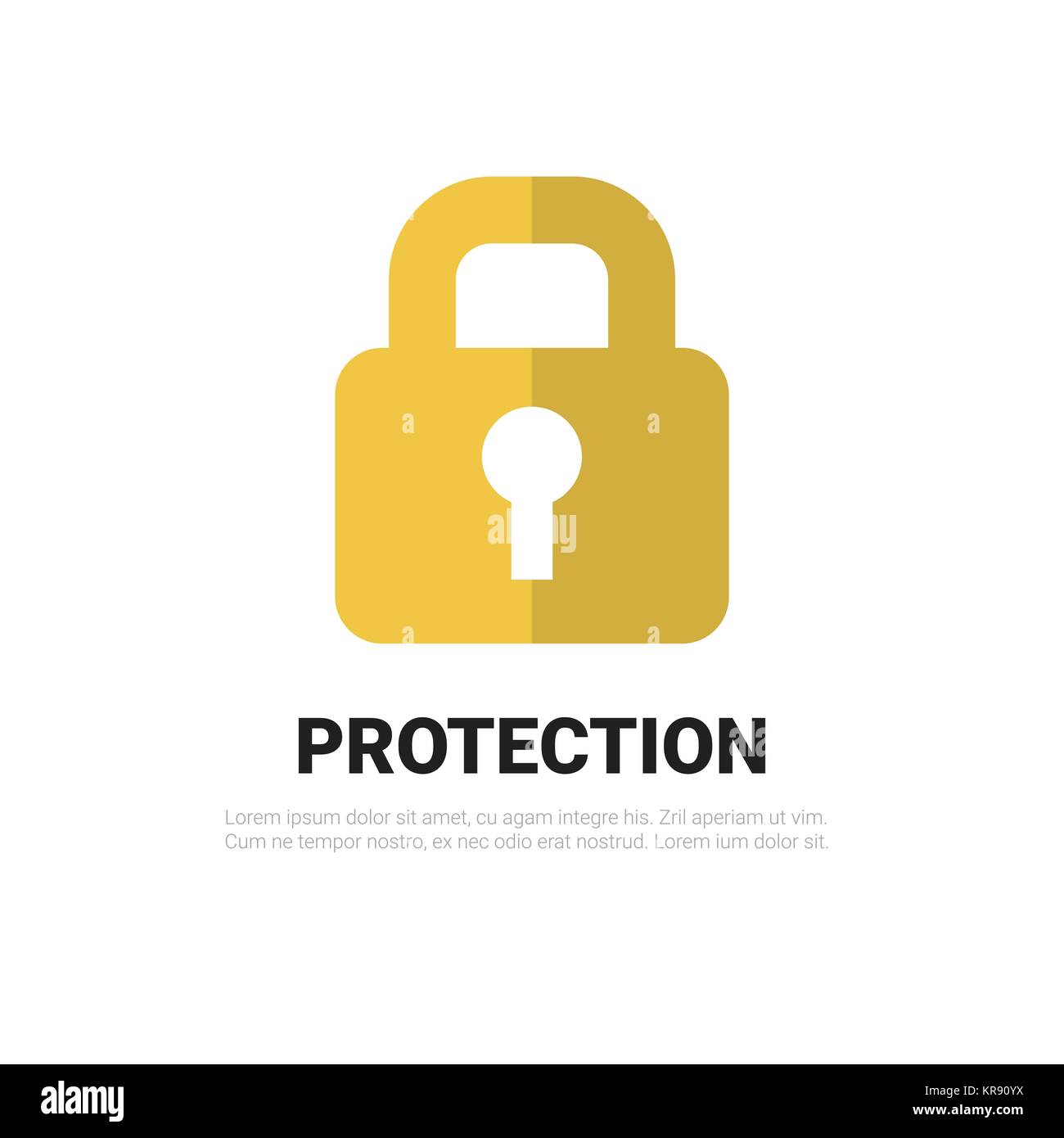 Lock Icon Padlock Protection And Security Concept Stock Vector Image ...