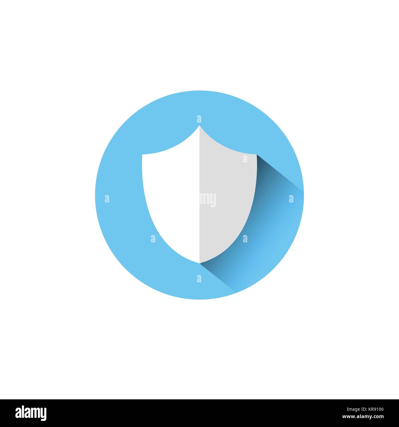 Shield Icon Blue Round On White Background Protection And Security ...