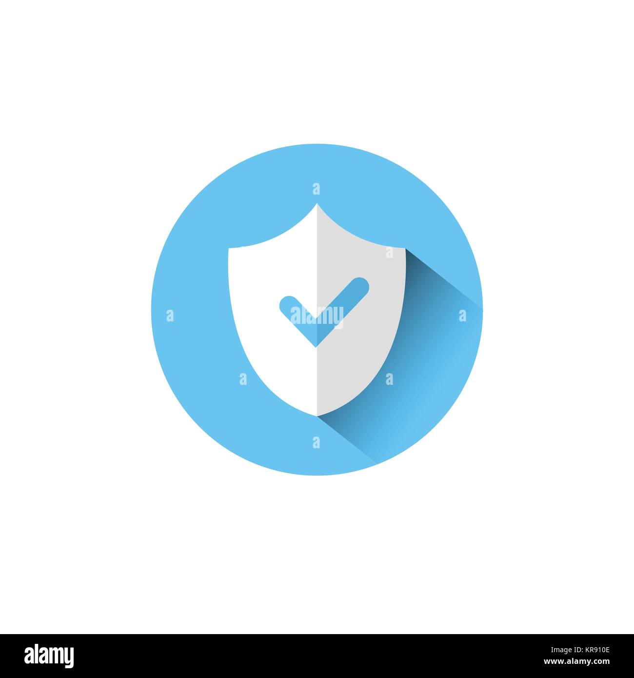 Shield With Check Mark Icon Blue Protection And Security Concept Stock ...
