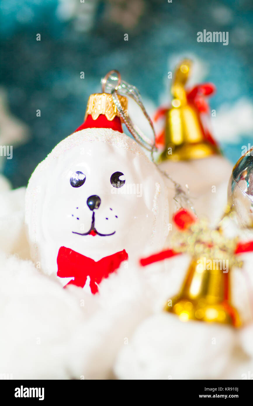 Holiday background with cute Santa boot Christmas tree decorative ...