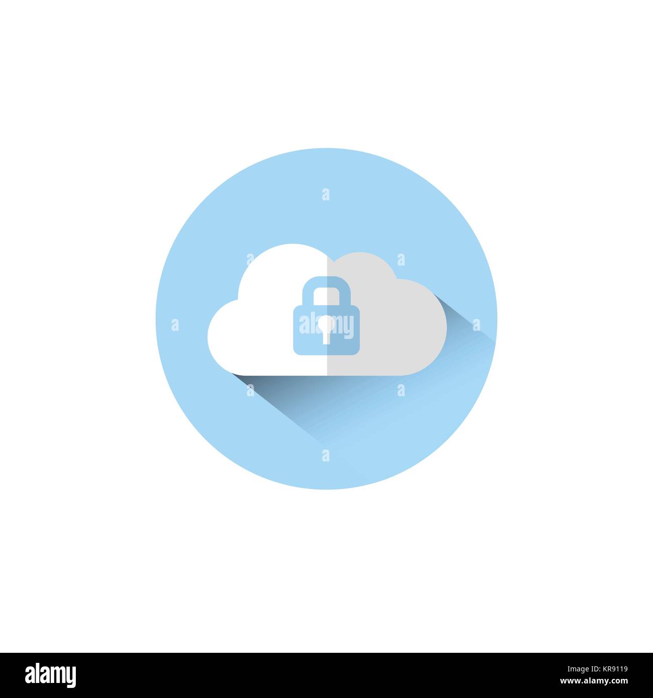 Lock Icon Blue Padlock On Cloud Data Protection And Security Concept ...