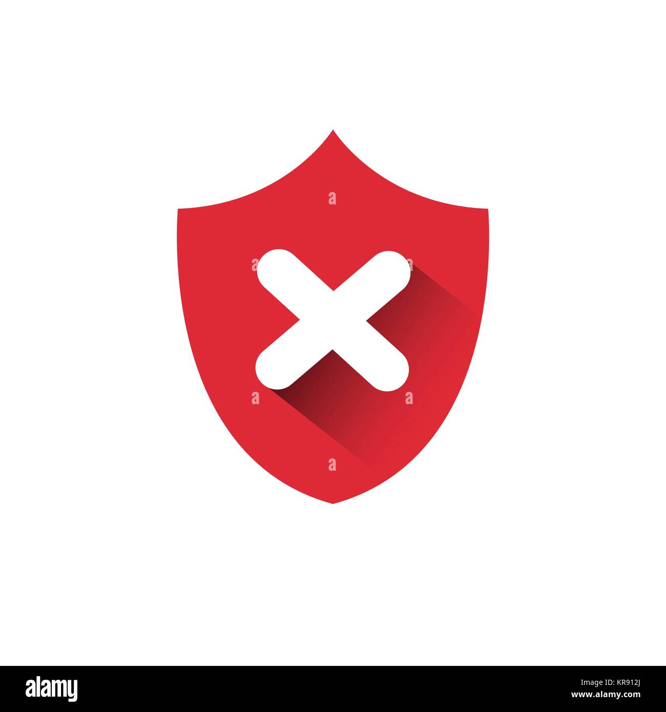 Red Shield Icon Access Denied Protection And Security Concept Stock ...