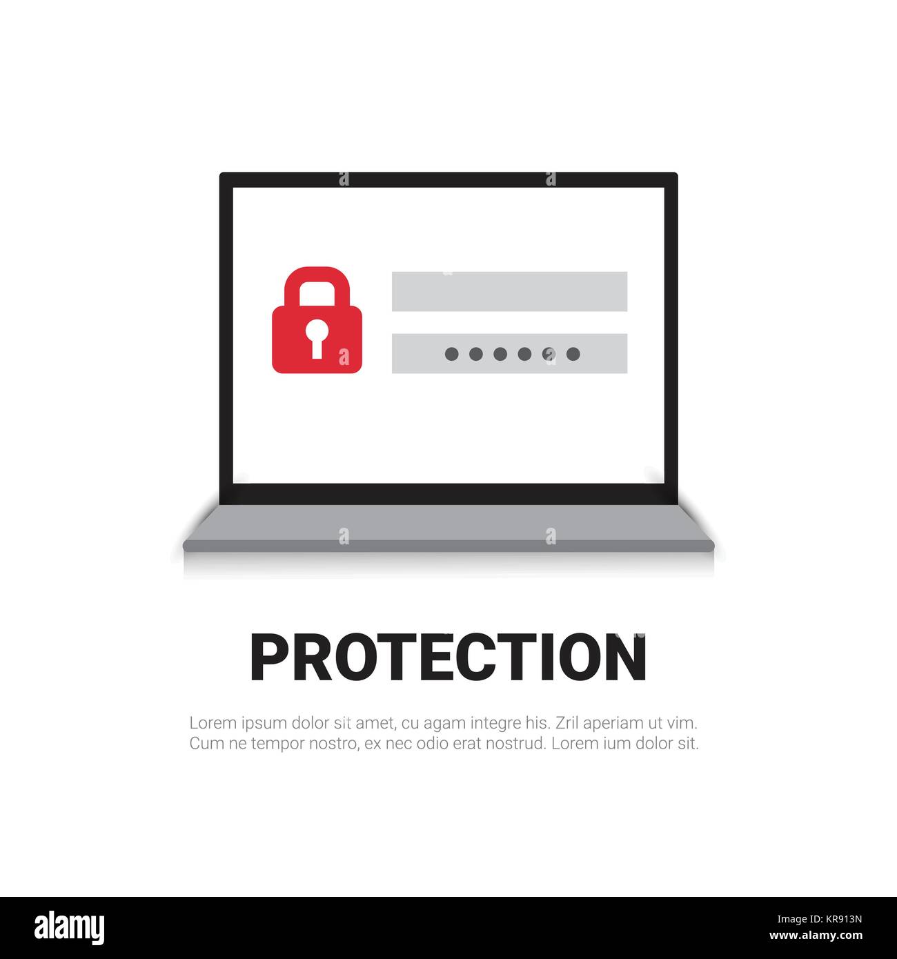 Laptop Computer Enter Password Data Protection And Security Concept ...