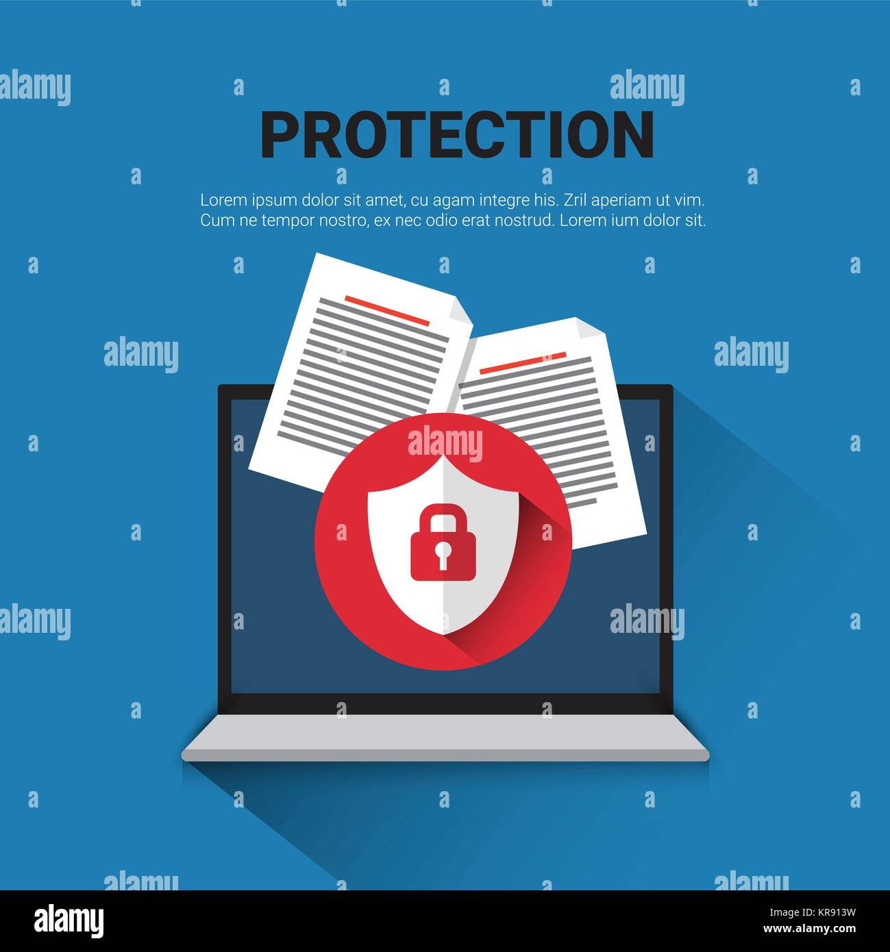 Email Protection Concept Laptop With Lock Data Security Banner Stock ...