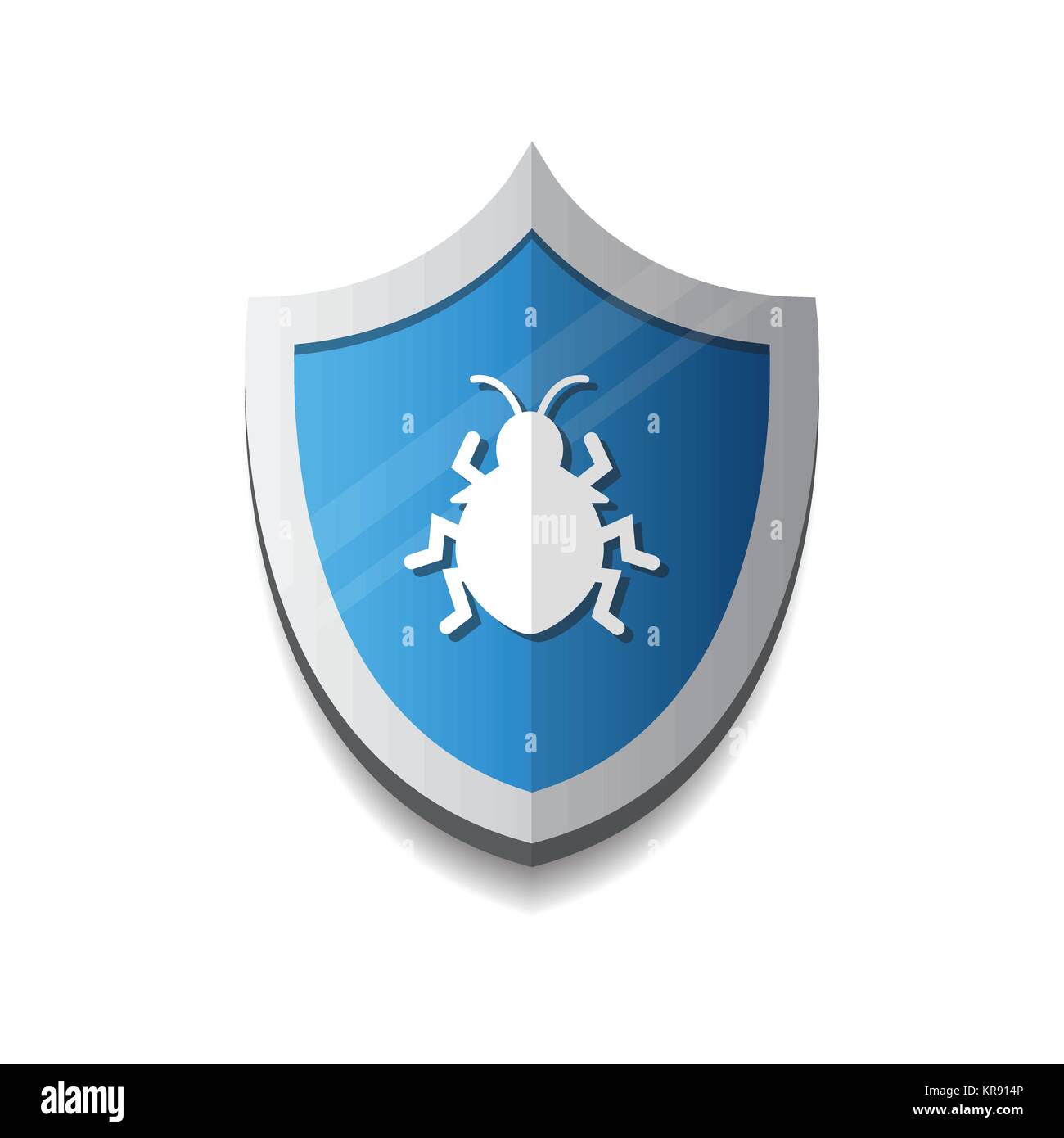 Shield Icon With Beetle Virus Protection And Security Concept Stock ...