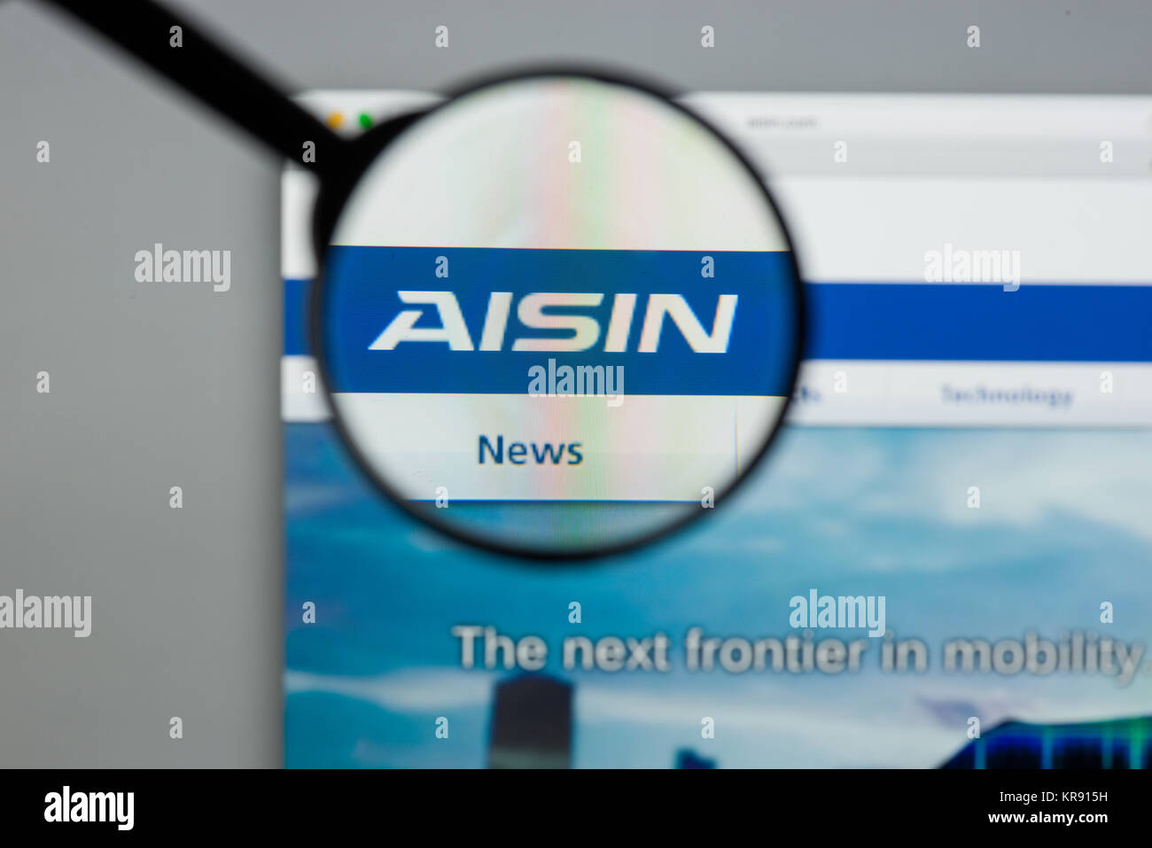 Milan, Italy - August 10, 2017: Aisin Seiki website. It is a Japanese ...