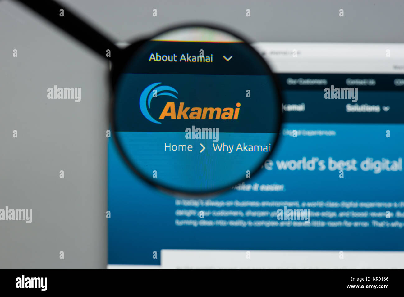 Milan, Italy - August 10, 2017: Akamai Technologies website homepage ...