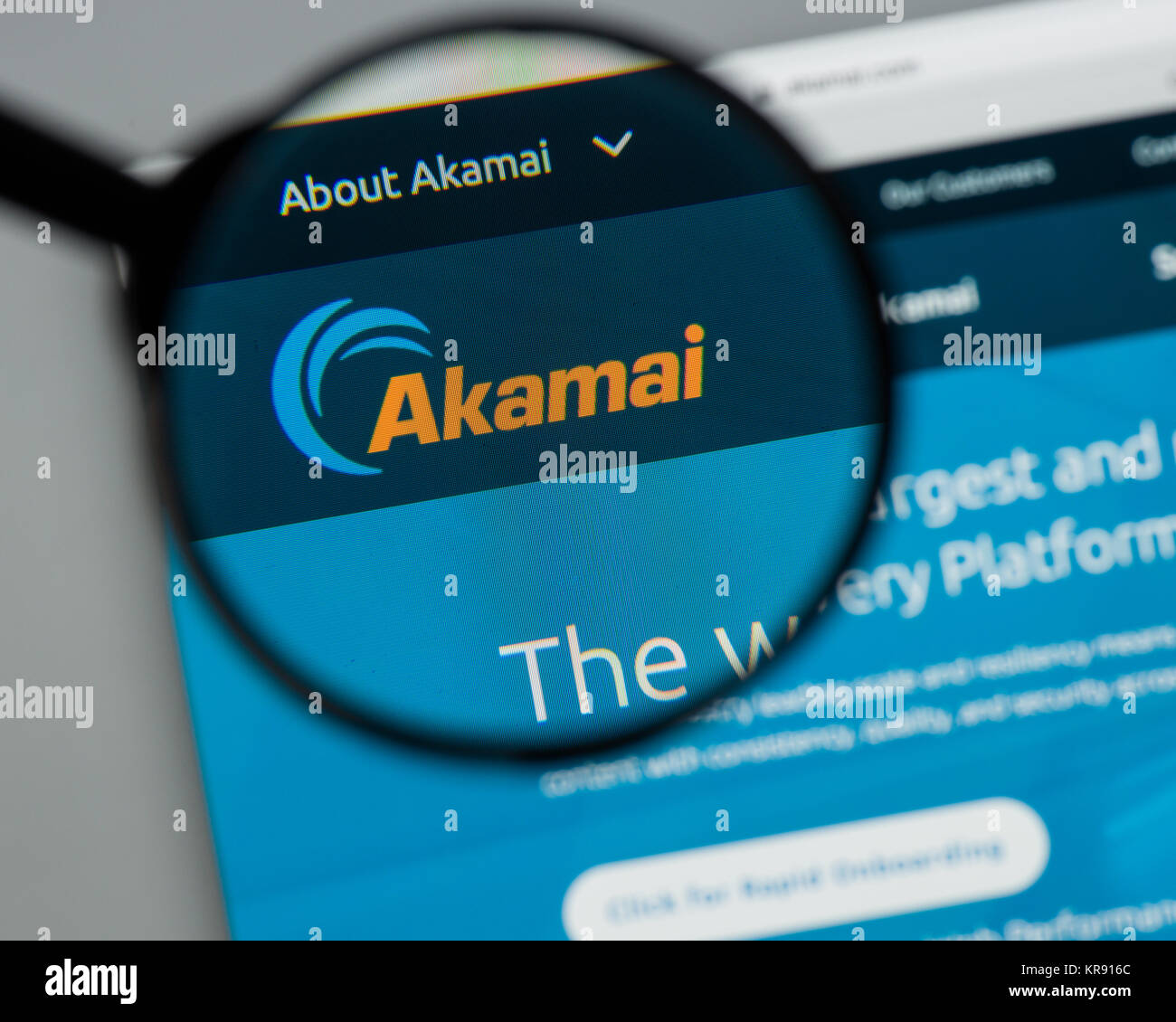 Milan, Italy - August 10, 2017: Akamai Technologies website homepage ...