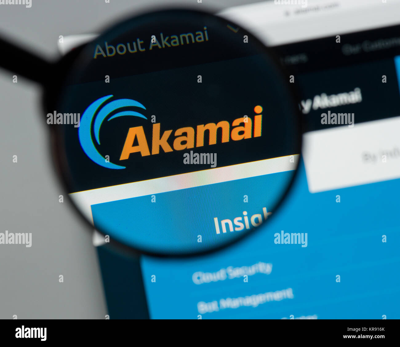 Milan, Italy - August 10, 2017: Akamai Technologies website homepage ...