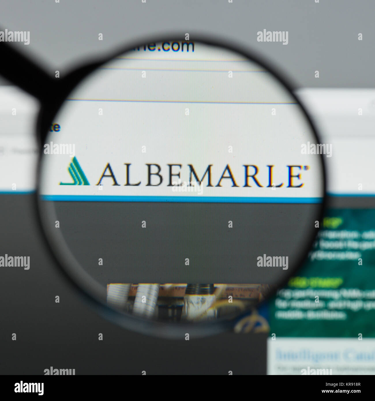 Milan, Italy - August 10, 2017: Albemarle website homepage. It is a ...