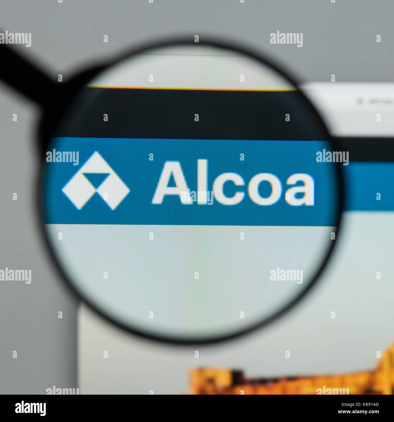 Milan, Italy - August 10, 2017: Alcoa website homepage. It is an ...