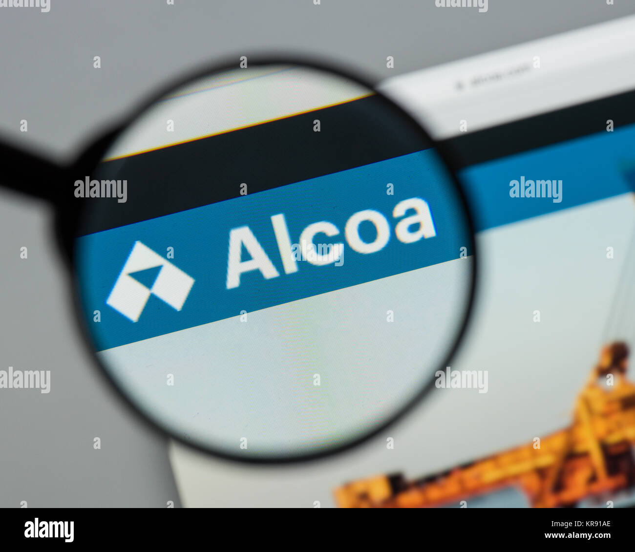 Milan, Italy - August 10, 2017: Alcoa website homepage. It is an ...