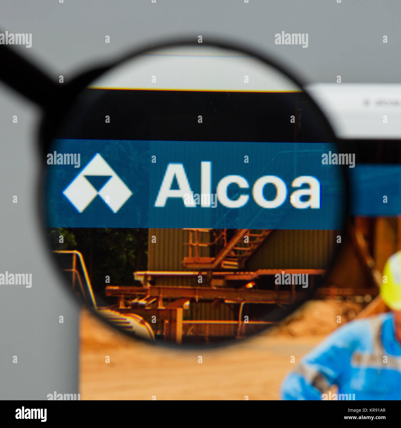 Milan, Italy - August 10, 2017: Alcoa website homepage. It is an ...