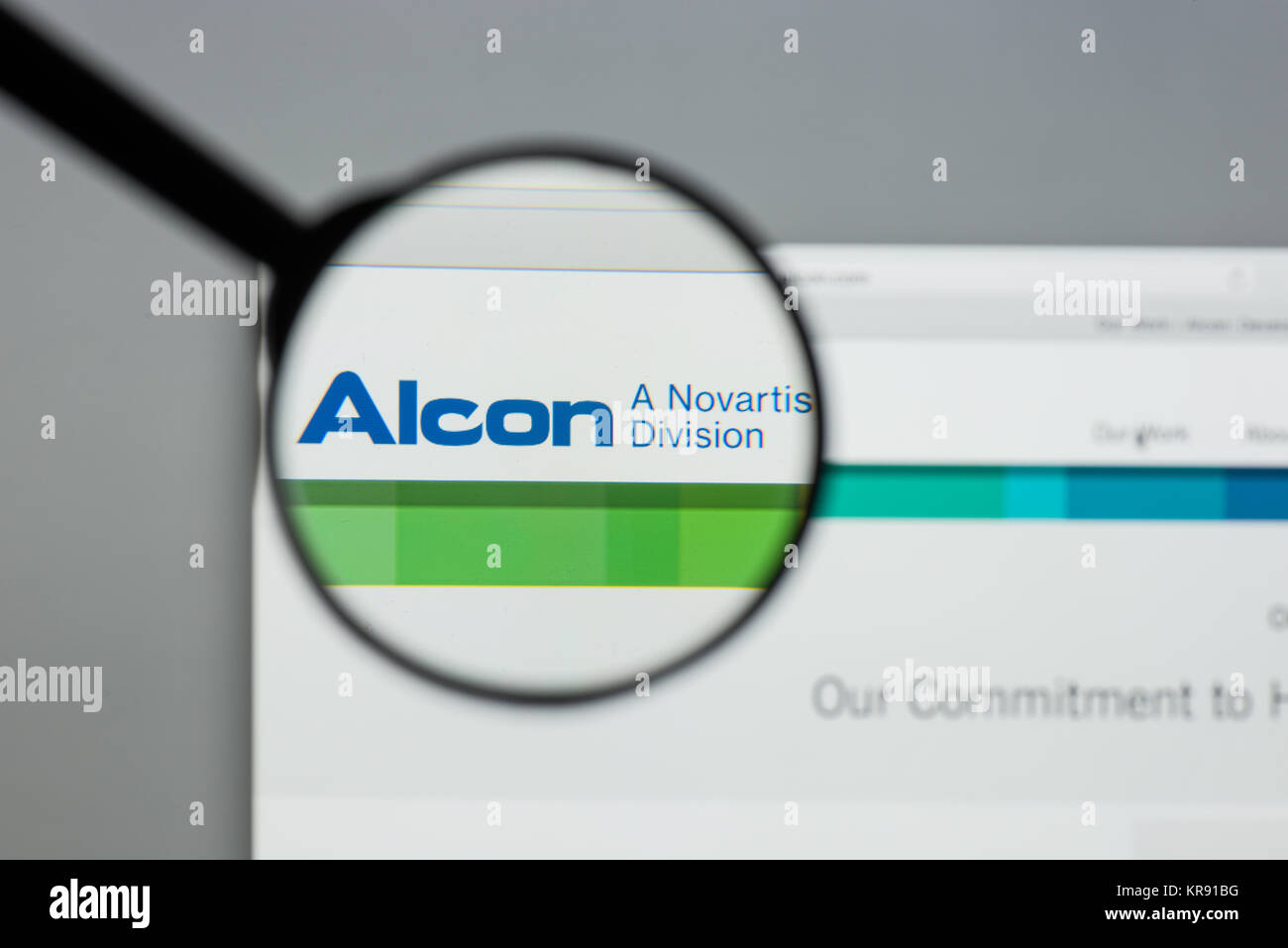 Milan, Italy - August 10, 2017: Alcon website homepage. It is an ...