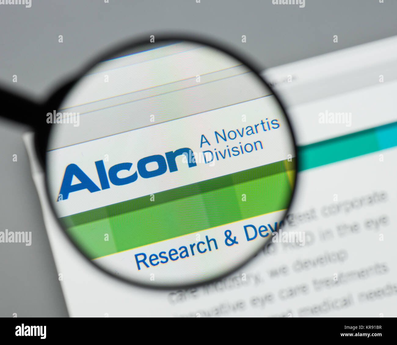 Milan, Italy - August 10, 2017: Alcon website homepage. It is an ...