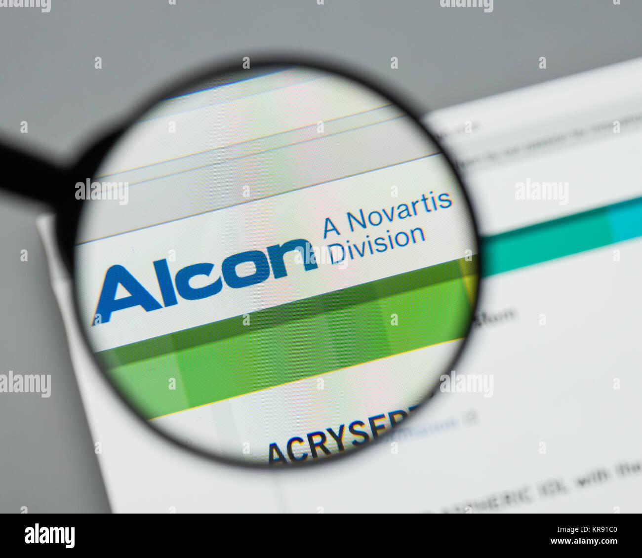 Milan, Italy - August 10, 2017: Alcon website homepage. It is an ...