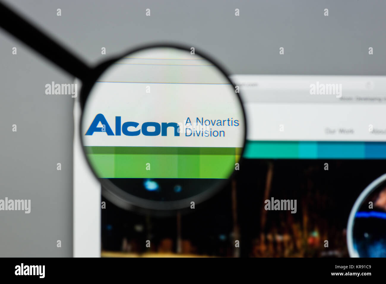 Milan, Italy - August 10, 2017: Alcon website homepage. It is an ...