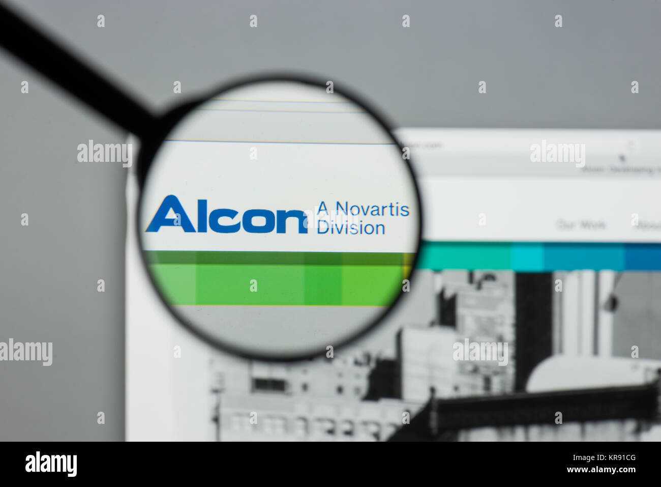 Milan, Italy - August 10, 2017: Alcon website homepage. It is an ...