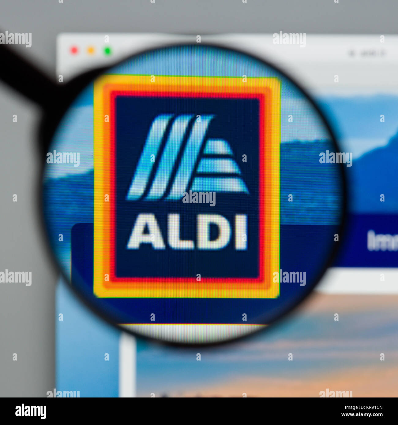 Milan, Italy - August 10, 2017: ALDI website homepage. It is the common ...