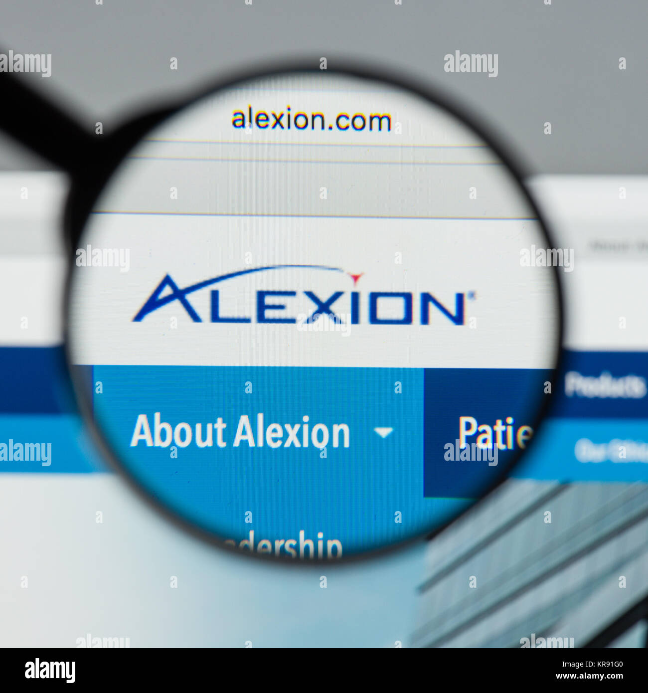 Milan, Italy - August 10, 2017: Alexion Pharmaceuticals website. It is ...