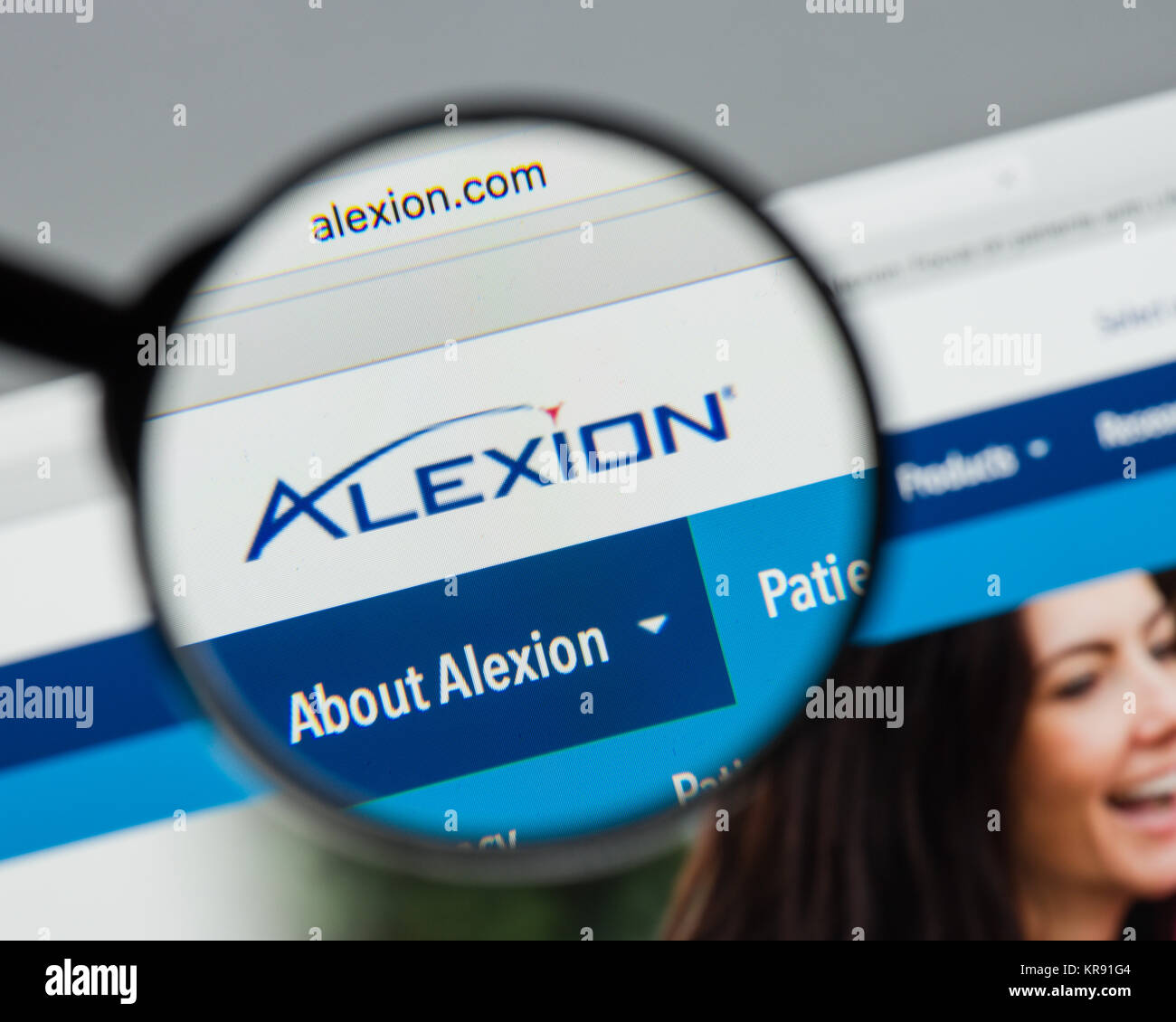 Milan, Italy - August 10, 2017: Alexion Pharmaceuticals website. It is ...