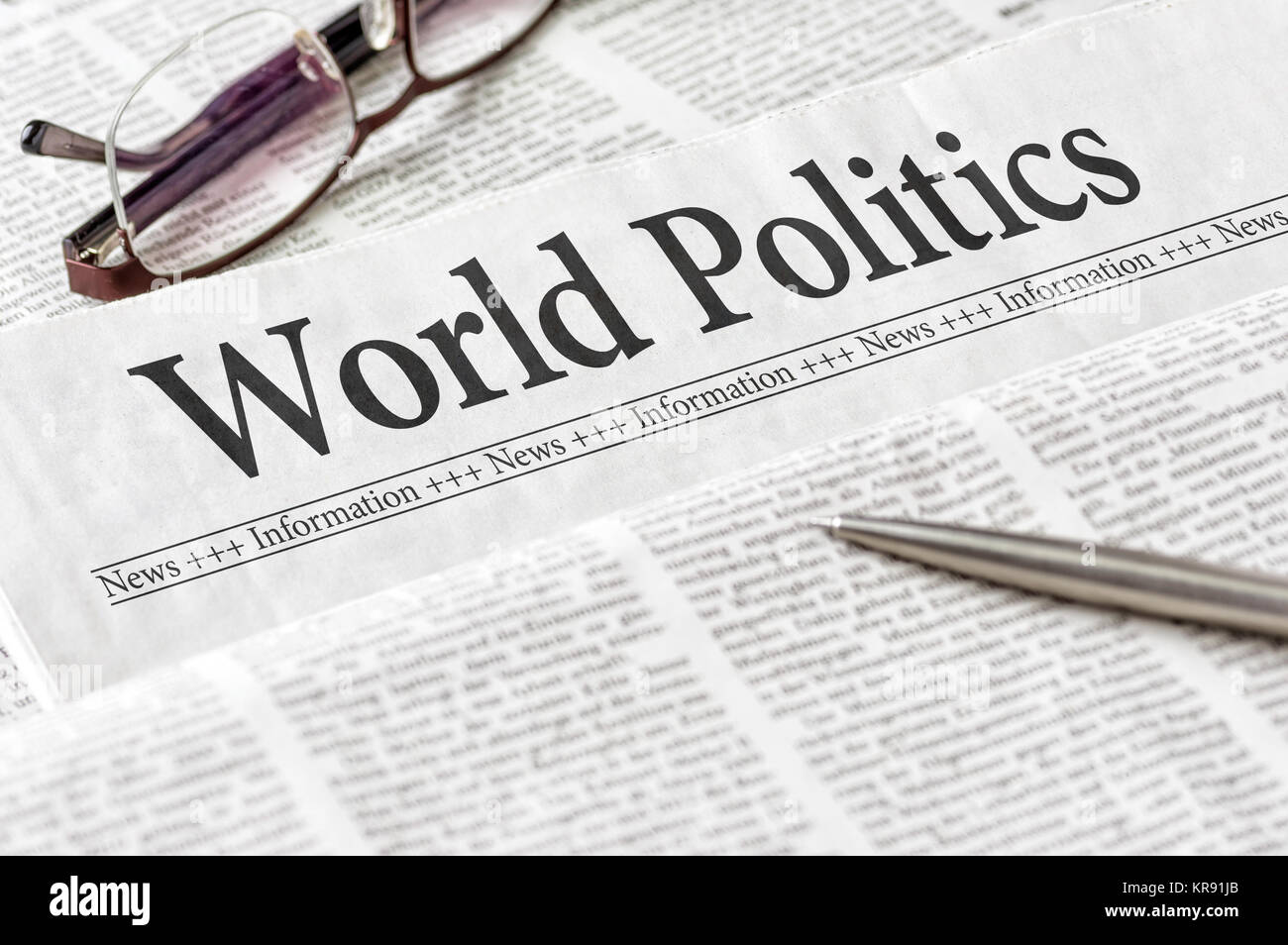 A newspaper with the headline World Politics Stock Photo - Alamy