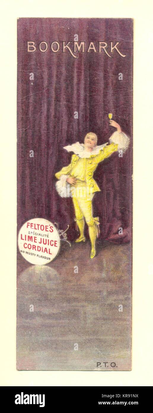 Bookmark advertising Feltoe's Lime Juice Cordial Stock Photo - Alamy