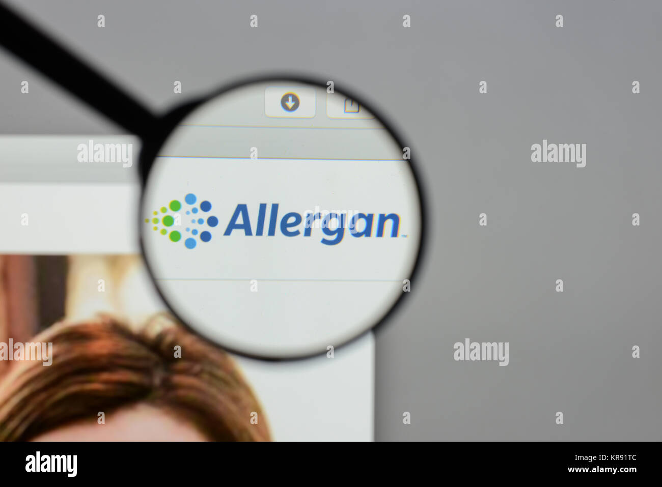 Milan, Italy - August 10, 2017: Allergan website homepage. It is a ...