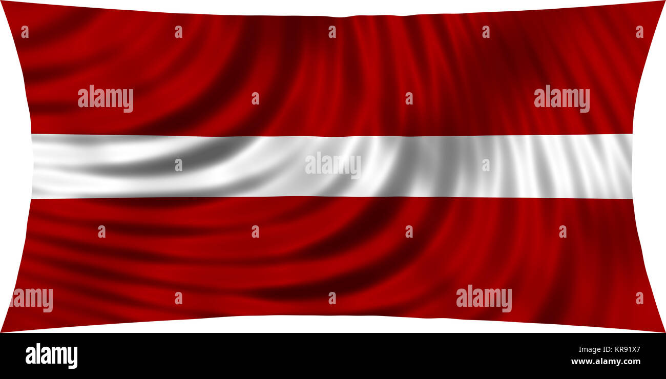 Flag of Latvia waving in wind isolated on white Stock Photo - Alamy