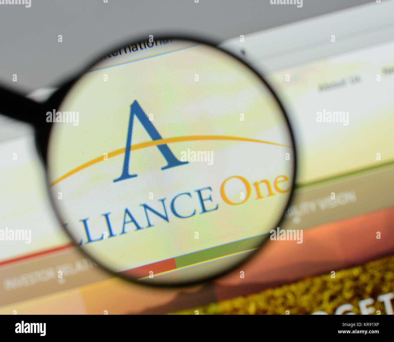 Milan, Italy - August 10, 2017: Alliance One International website ...