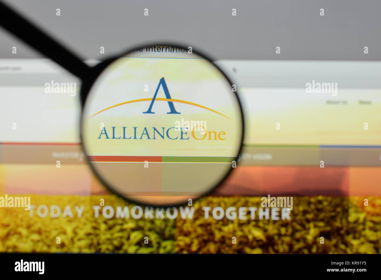 Milan, Italy - August 10, 2017: Alliance One International website ...