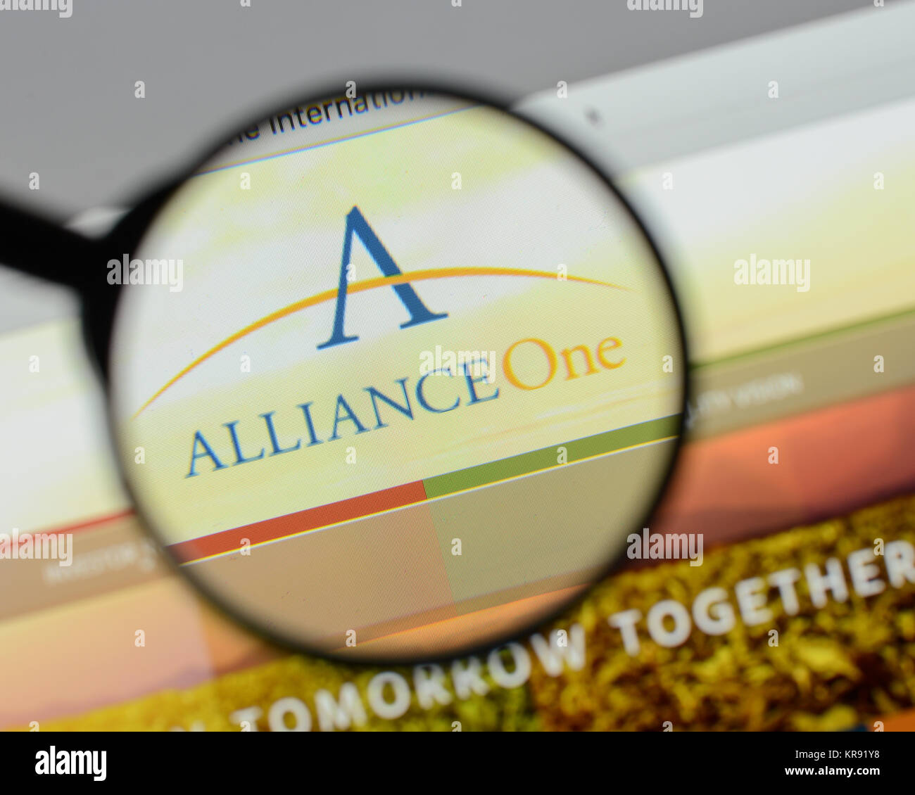 Milan, Italy - August 10, 2017: Alliance One International website ...