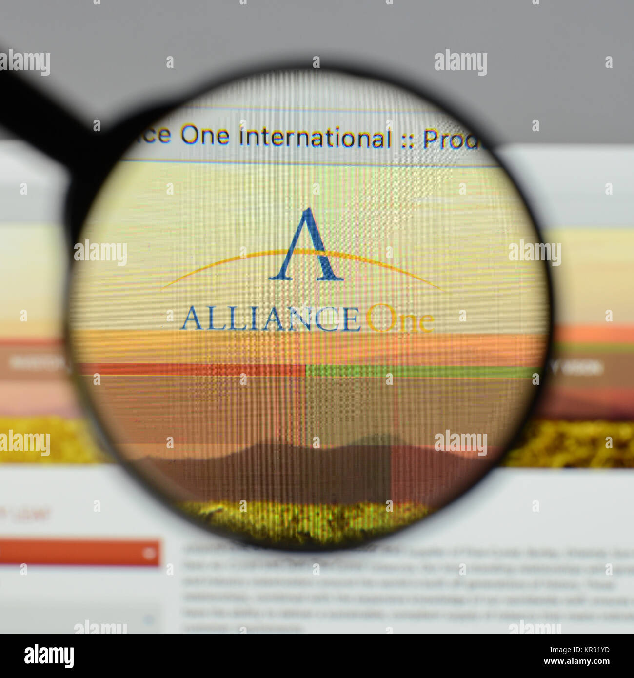 Milan, Italy - August 10, 2017: Alliance One International website ...