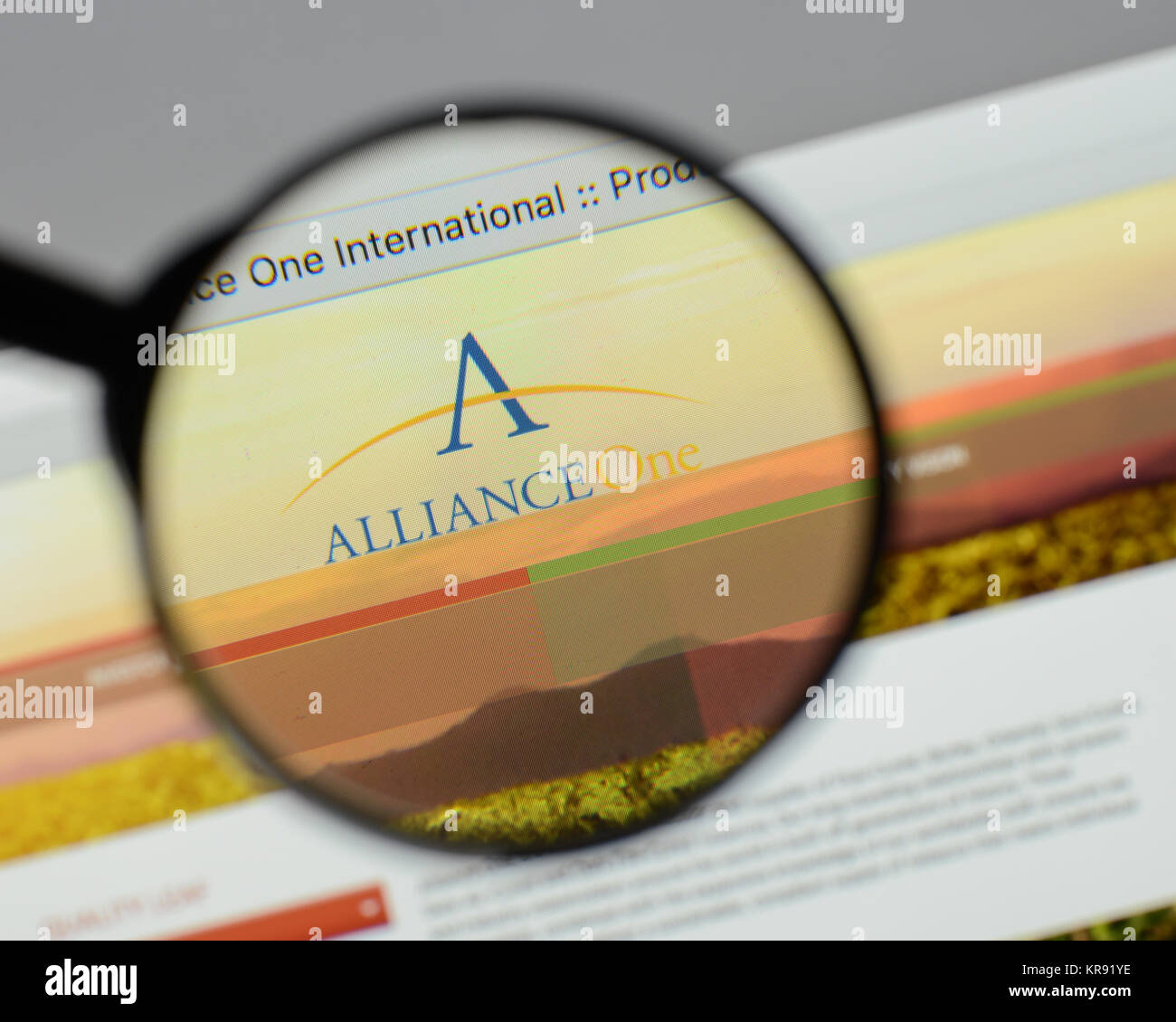 Milan, Italy - August 10, 2017: Alliance One International website ...
