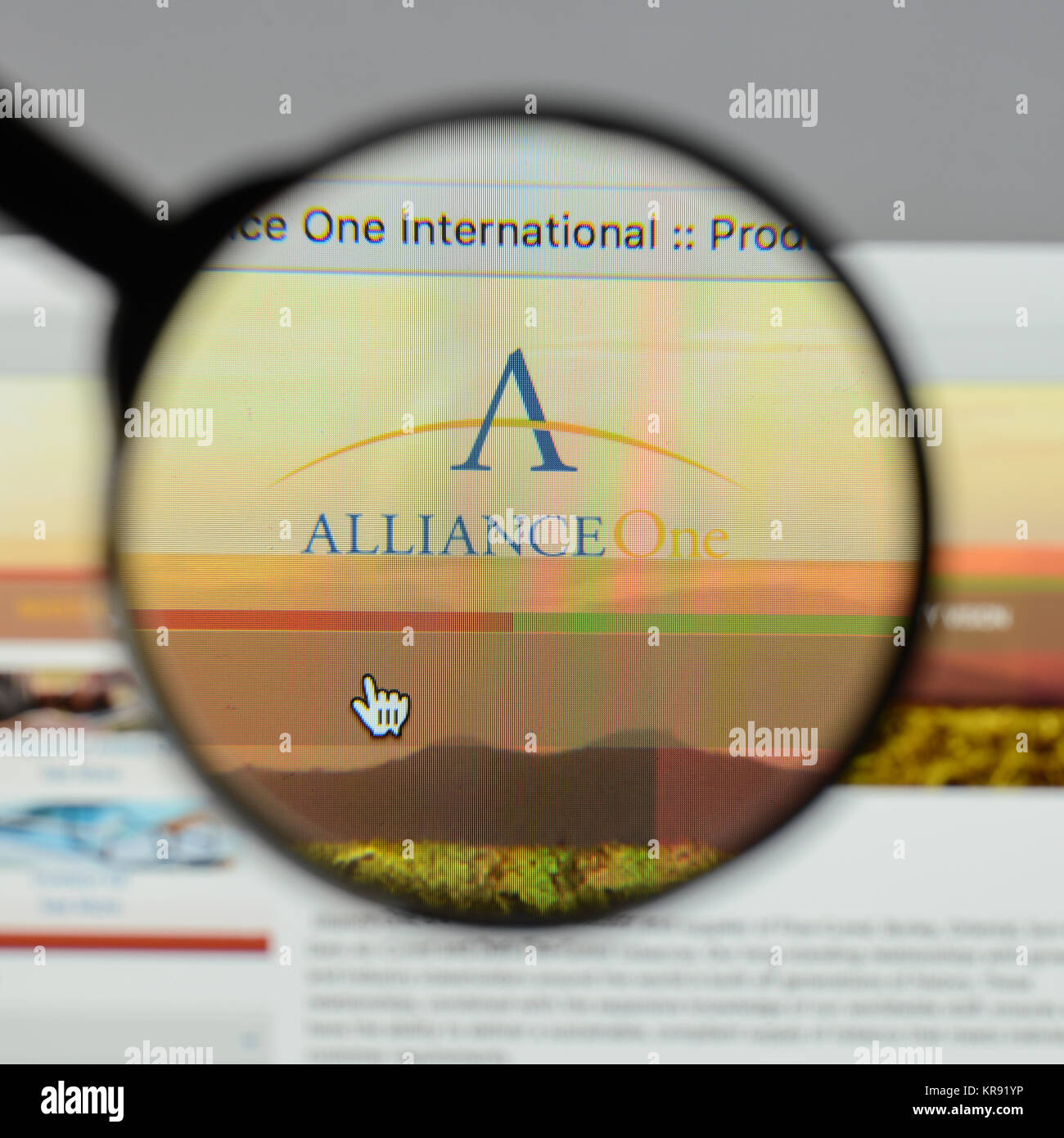 Milan, Italy - August 10, 2017: Alliance One International website ...
