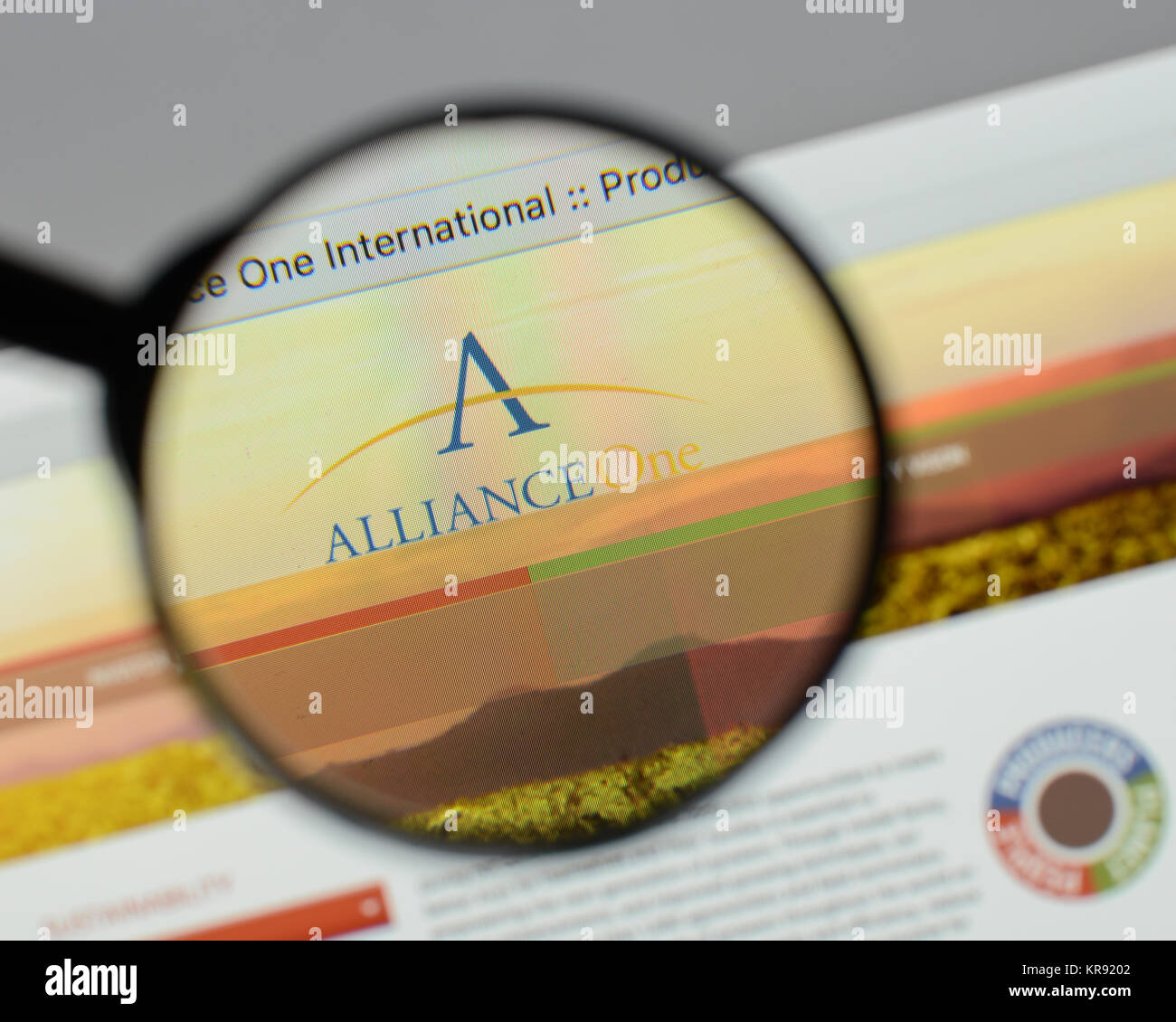 Milan, Italy - August 10, 2017: Alliance One International website ...
